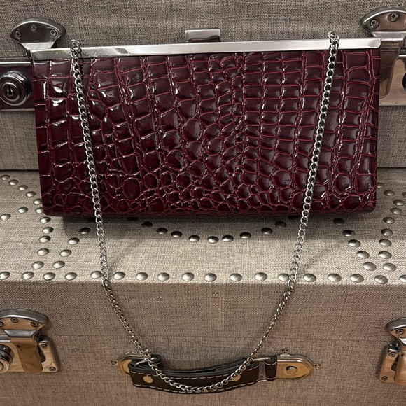Apostrophe | Bags | Apostrophe Elegant Burgundy Crocodileembossed ...